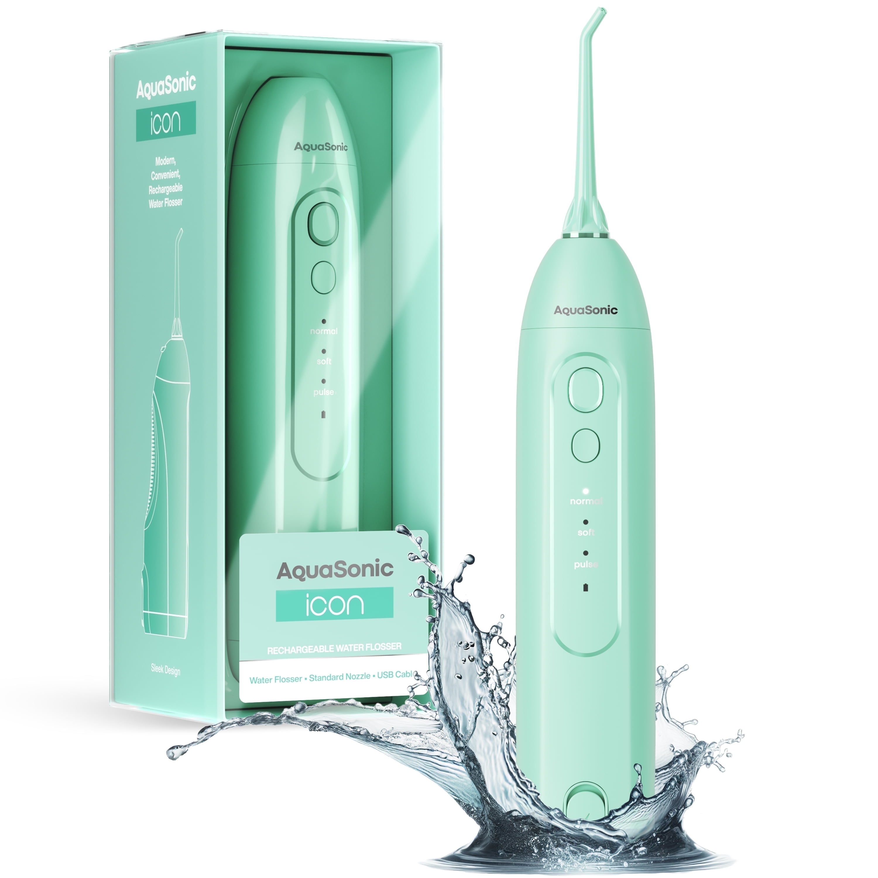 AquaSonic Icon Electric Water Flosser, 150ml Tank, Rechargeable ...