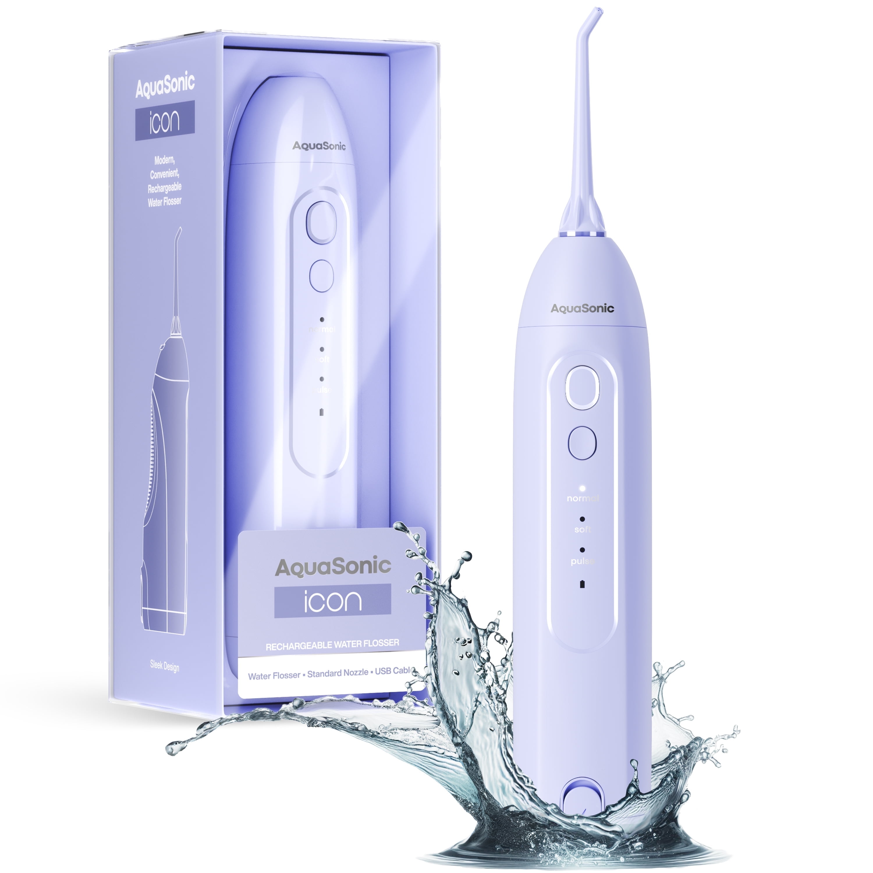AquaSonic Water Flosser Purple, Cordless Rechargeable Oral Irrigator ...