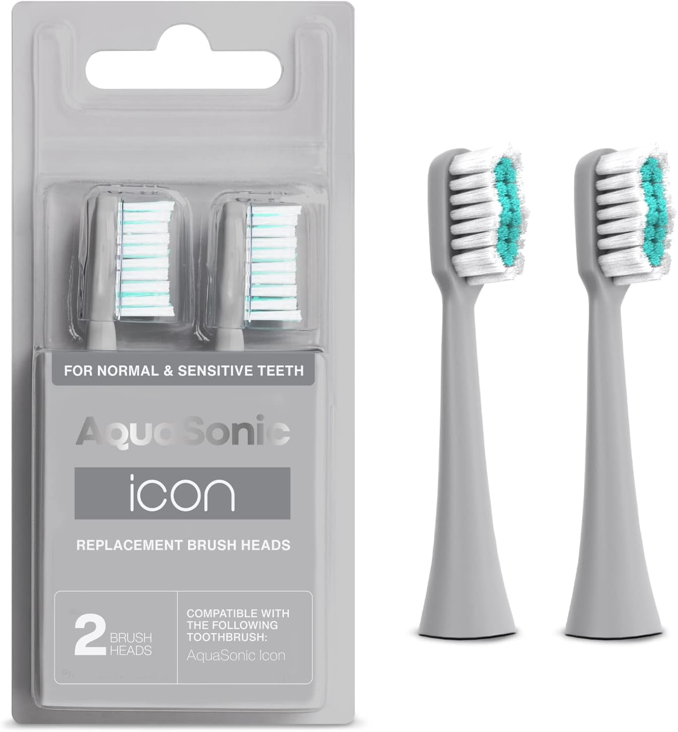 AquaSonic Icon Replacement Brush Heads - ADA Approved, Micro-Vibrations ...