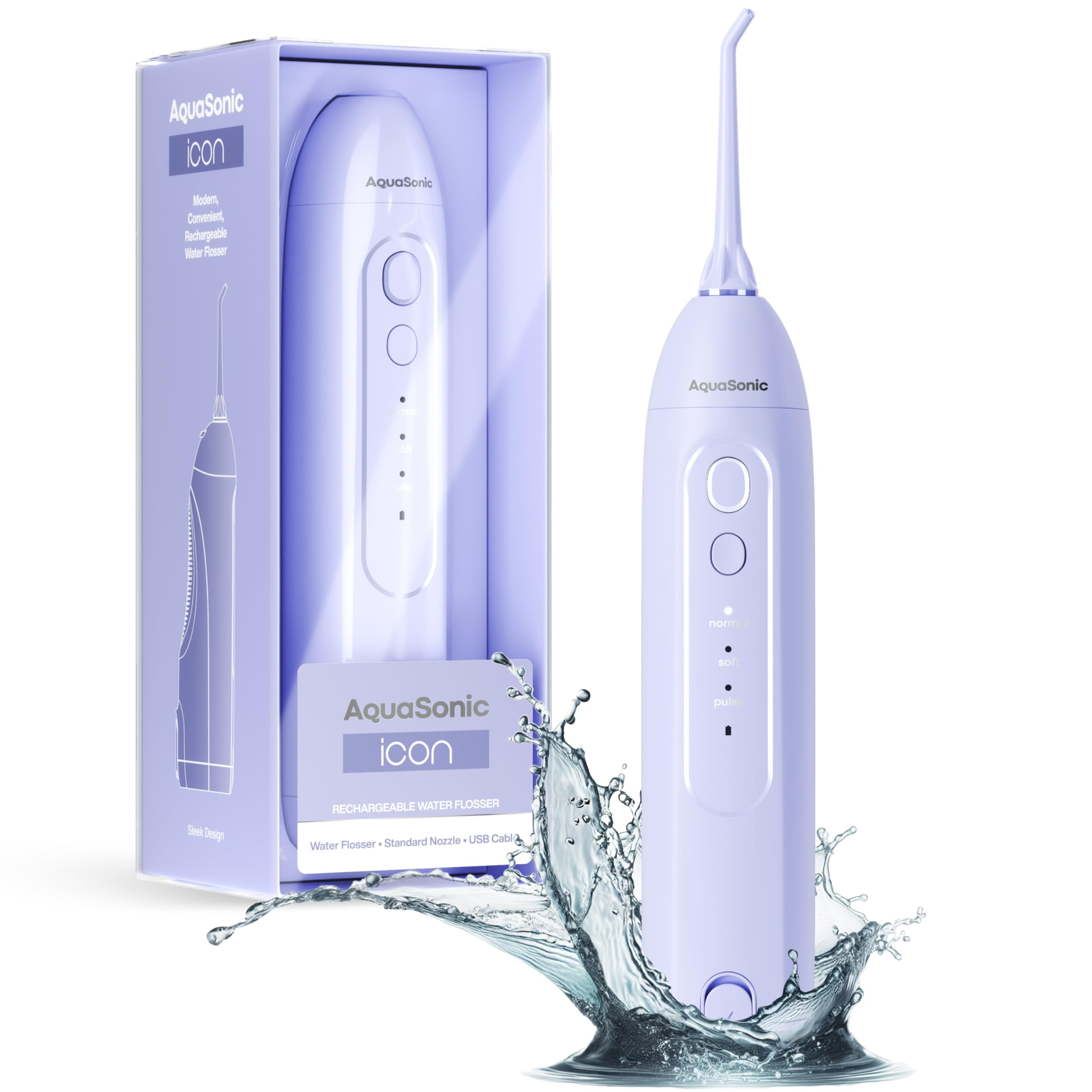AquaSonic Icon Water Flosser MMF7 for Teeth - Cordless Rechargeable ...