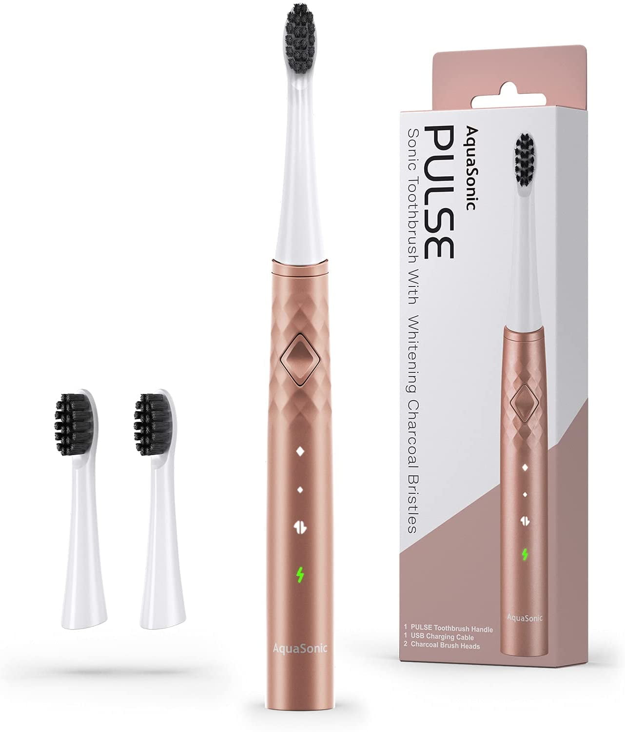 AquaSonic Pulse Electric Toothbrush, Whitening Bristles, Rose Gold ...