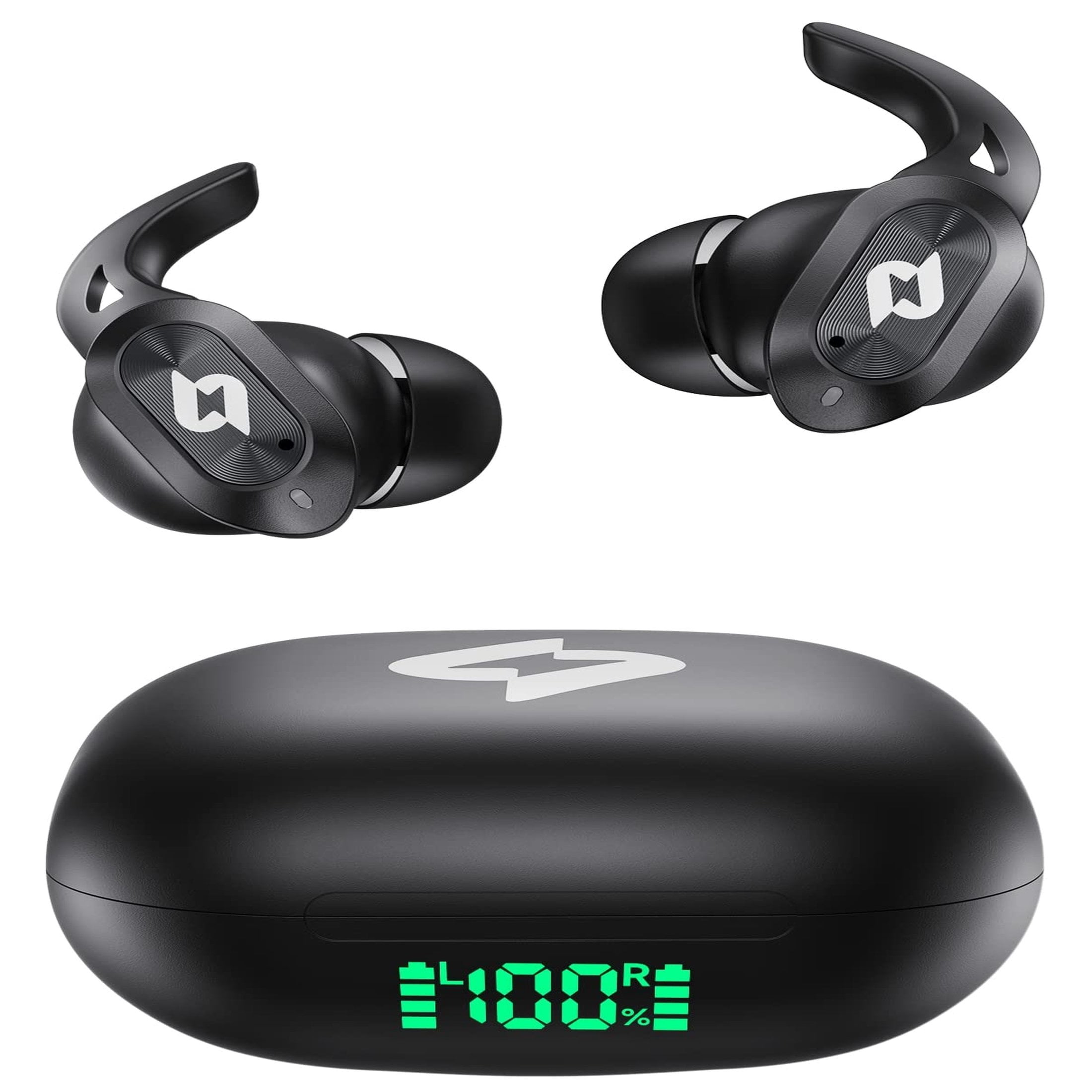 AquaSound Wireless Earbuds with Charging Case and LED Display for ...