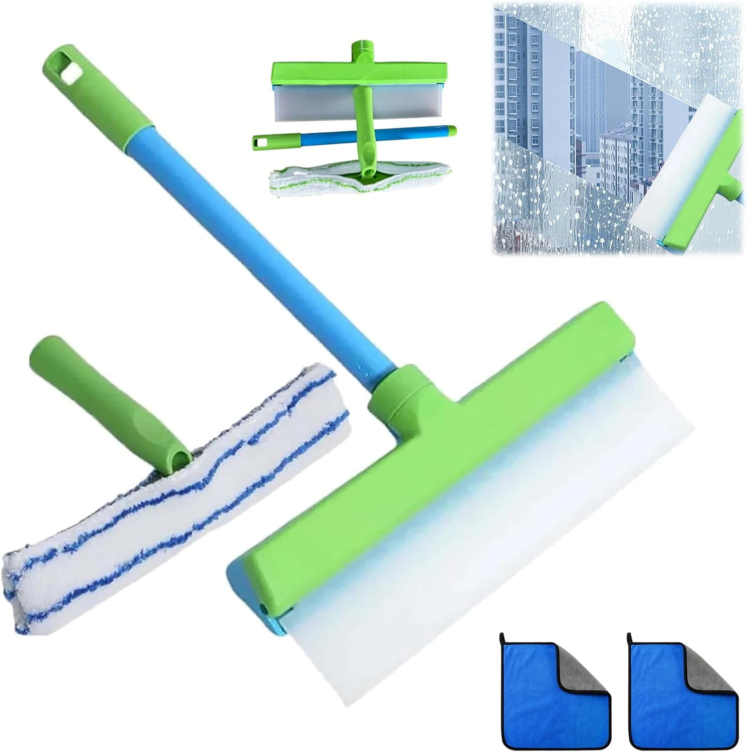 AquaSwipe Recyclable Silicone Window Squeegee Kit, 3 in 1 Window ...
