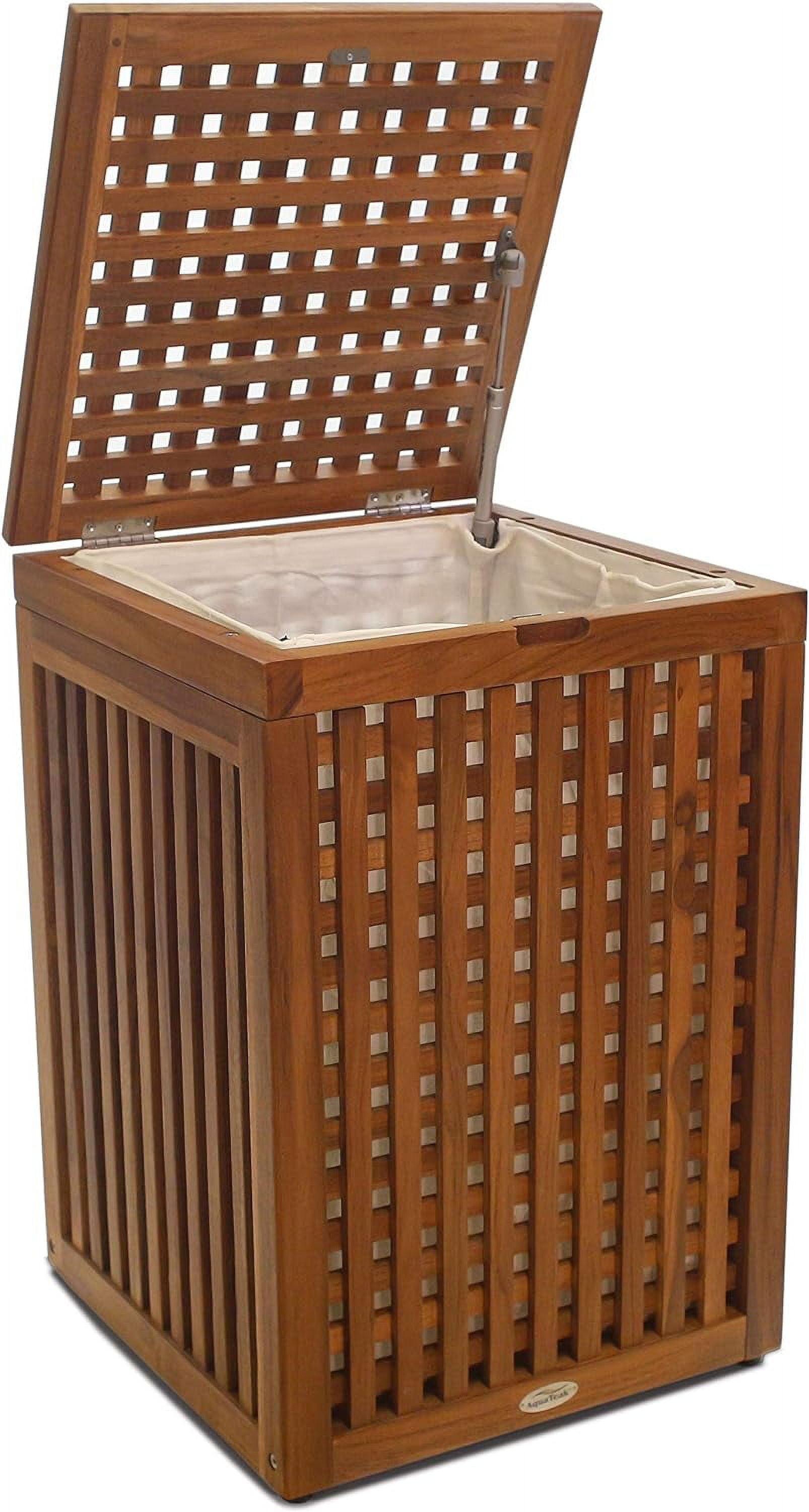 AquaTeak Grate Large Square Teak Hamper - Walmart.com