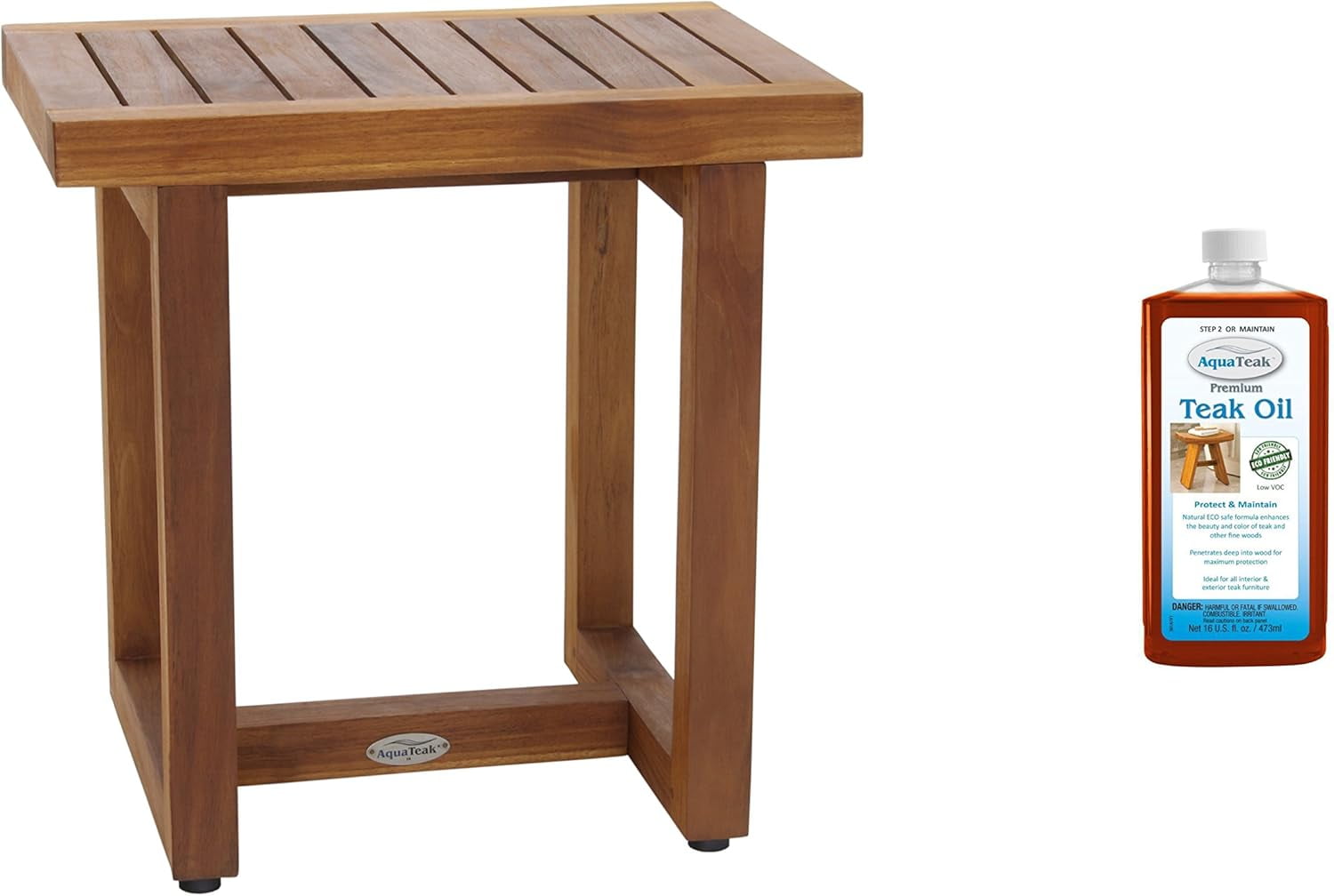 AquaTeak The Original 18" Spa Teak Shower & AquaTeak Premium Teak Oil ...