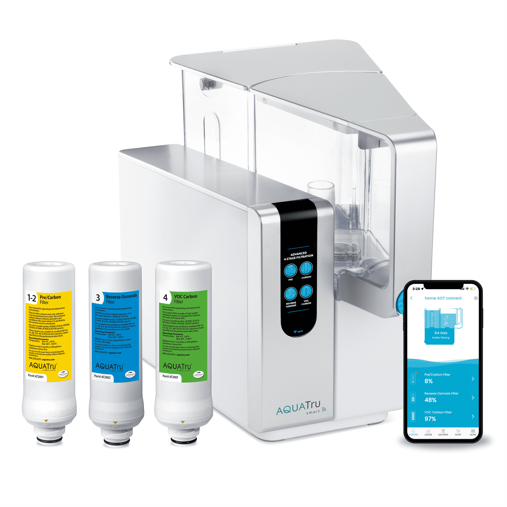 AquaTru Classic Smart Countertop Water Purifier for Forever PFOA, PFOS ...