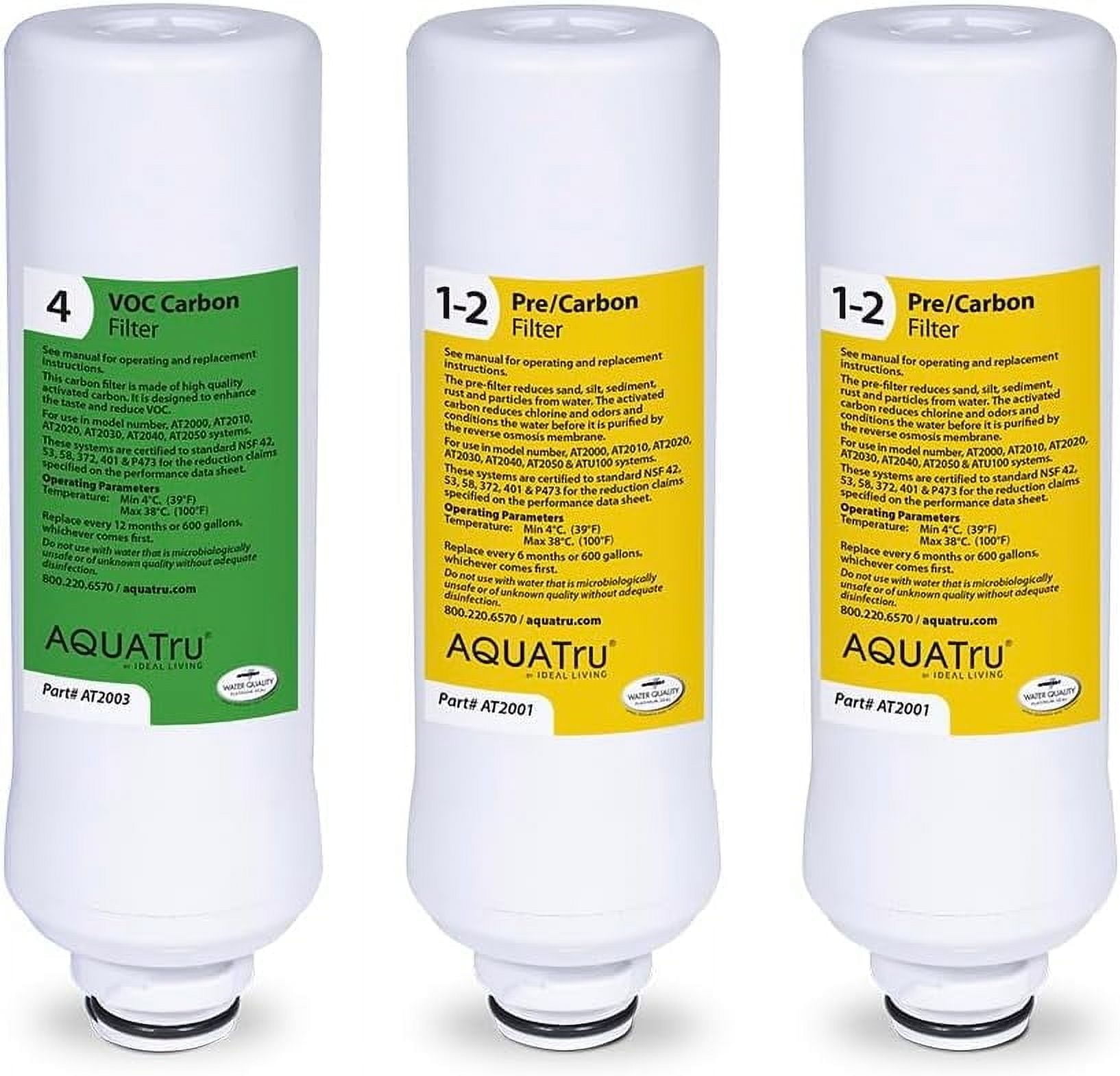 AquaTru 3-Stage Replacement Water Filters for AquaTru Classic, Connect ...