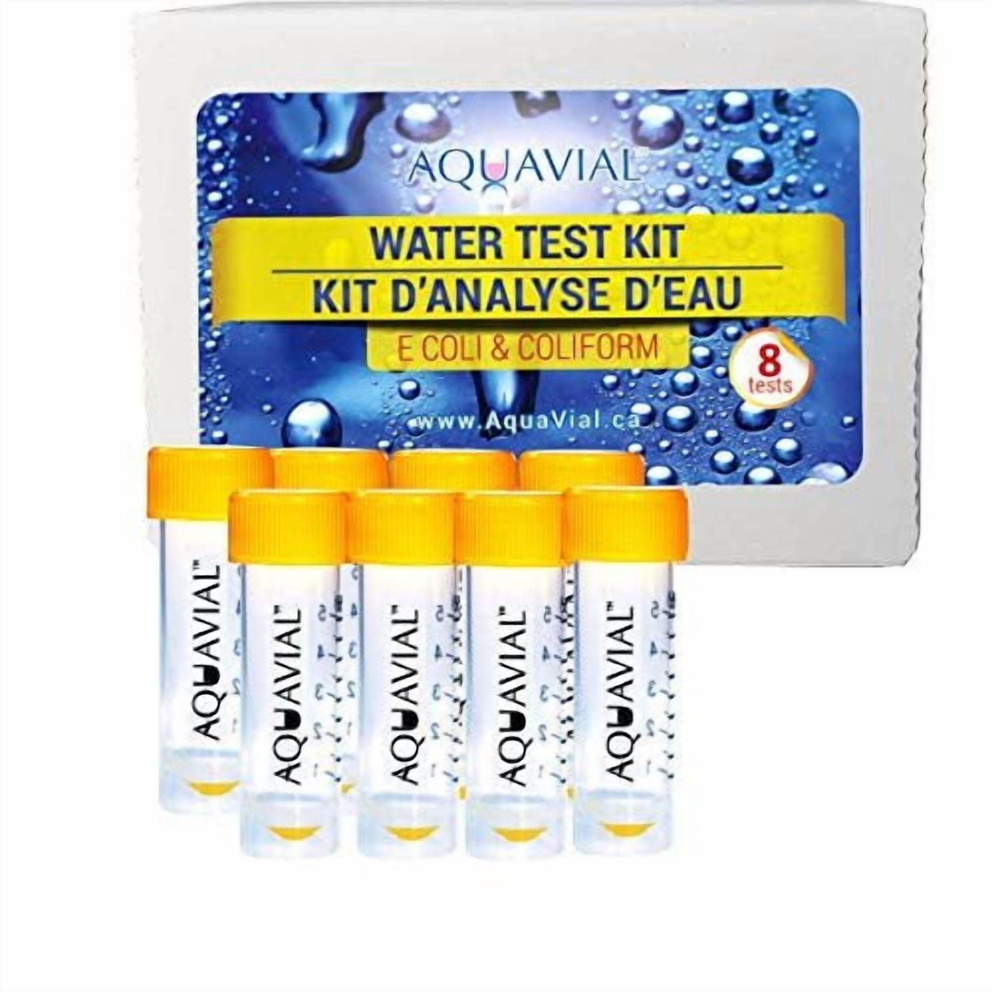 AquaVial 8 Pack E Coli and Coliform Water Test Kit for Drinking, Pool ...