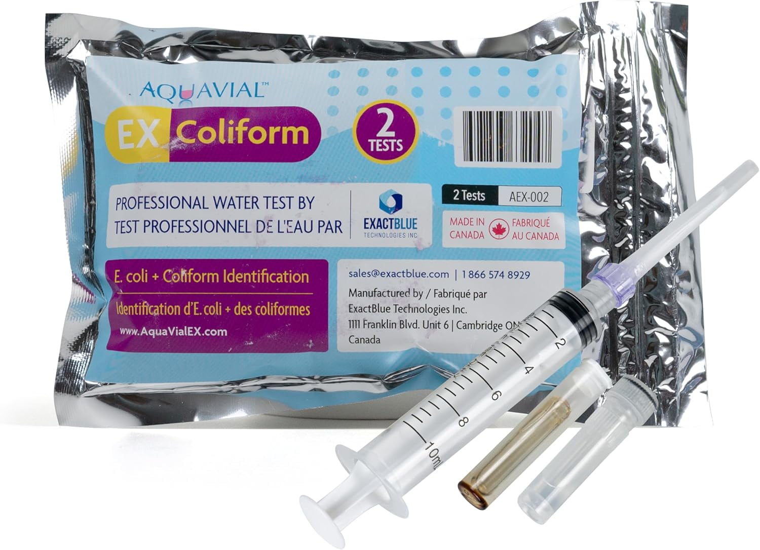 AquaVial Water Test Kit for Coliform Bacteria, Drinking, Tap, Well ...