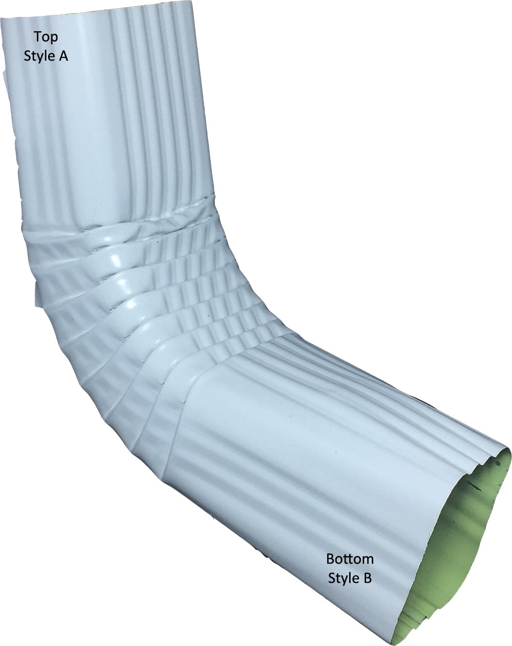 "White Aluminum 3""X4"" Convert A to B Downspout Elbow" - Walmart.com