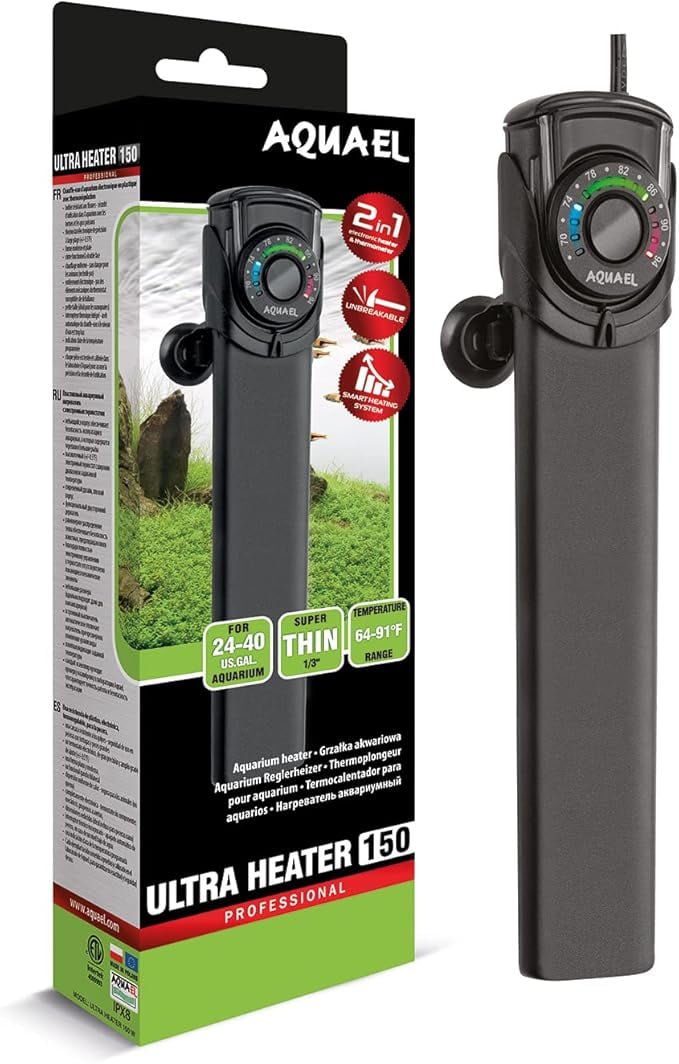 Aquael Ultra Aquarium Heater for Freshwater & Saltwater Aquariums - 150 ...