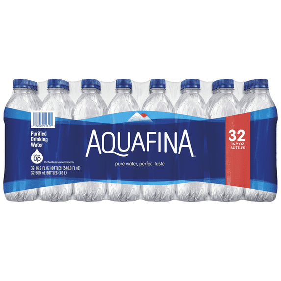 Aquafina Purified Bottled Drinking Water, 16.9 fl oz Bottles, 32 Pack ...