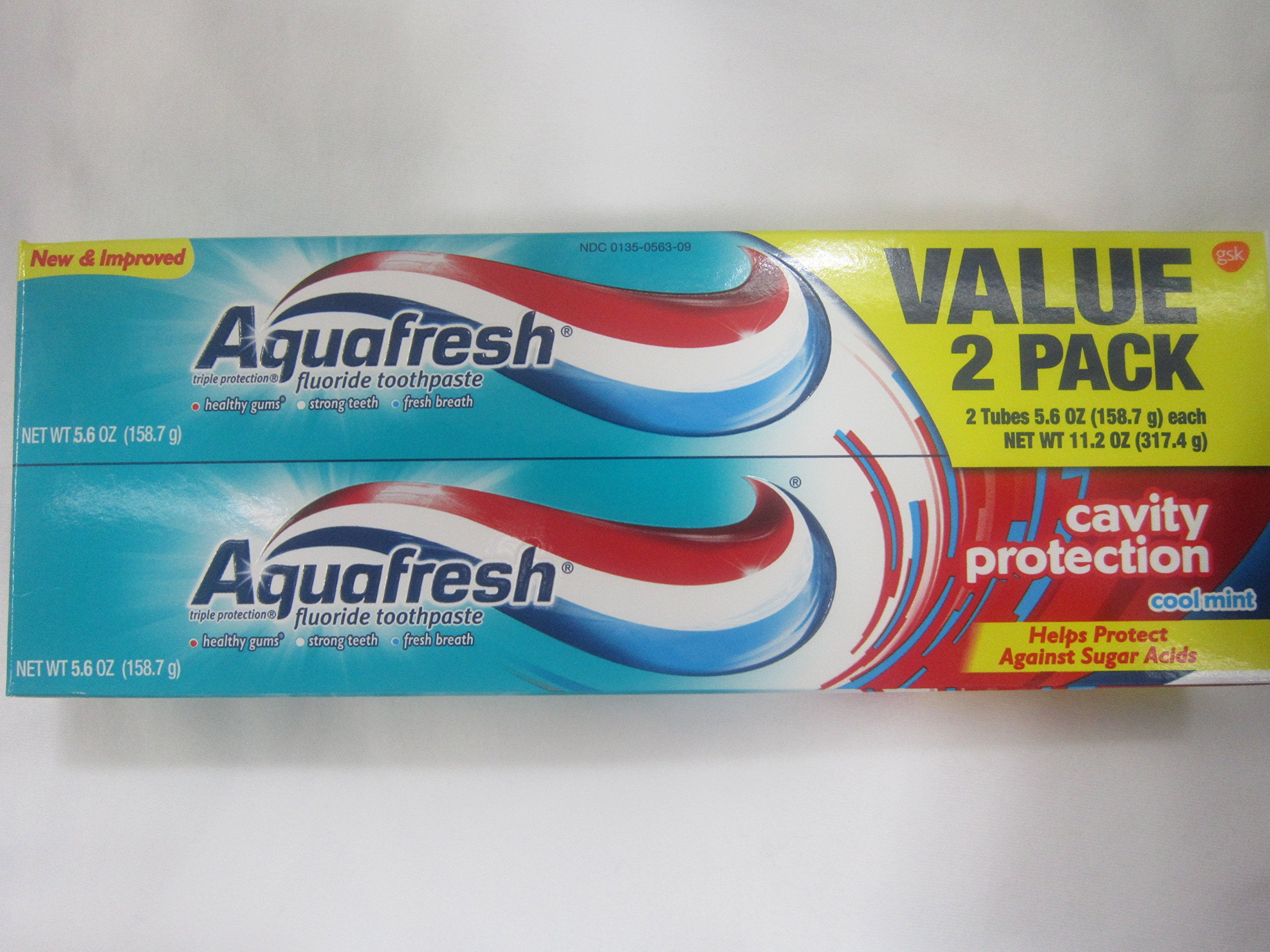 Aquafresh Cavity Protection Flouride STF9 Toothpaste, 2 Pack, Cool Mint ...