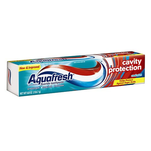 Aquafresh Cavity Protection Fluoride Toothpaste, Cool Mint, 5.6 Ounce ...