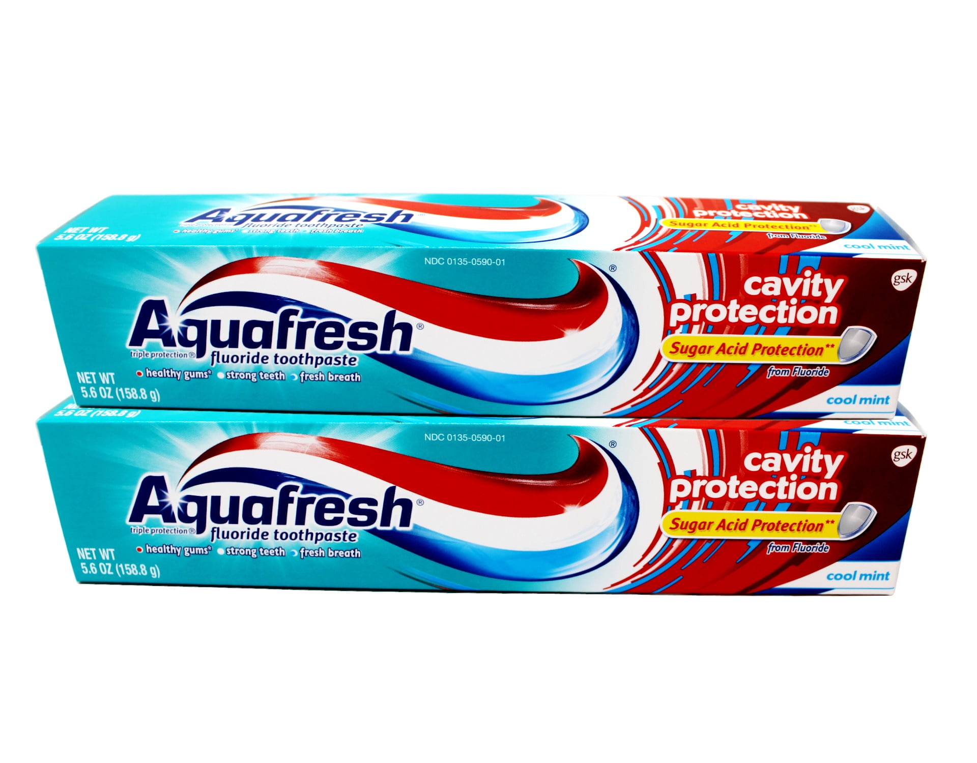 Aquafresh Cavity Protection Fluoride Toothpaste Cool Mint 5.6 Oz, Pack ...