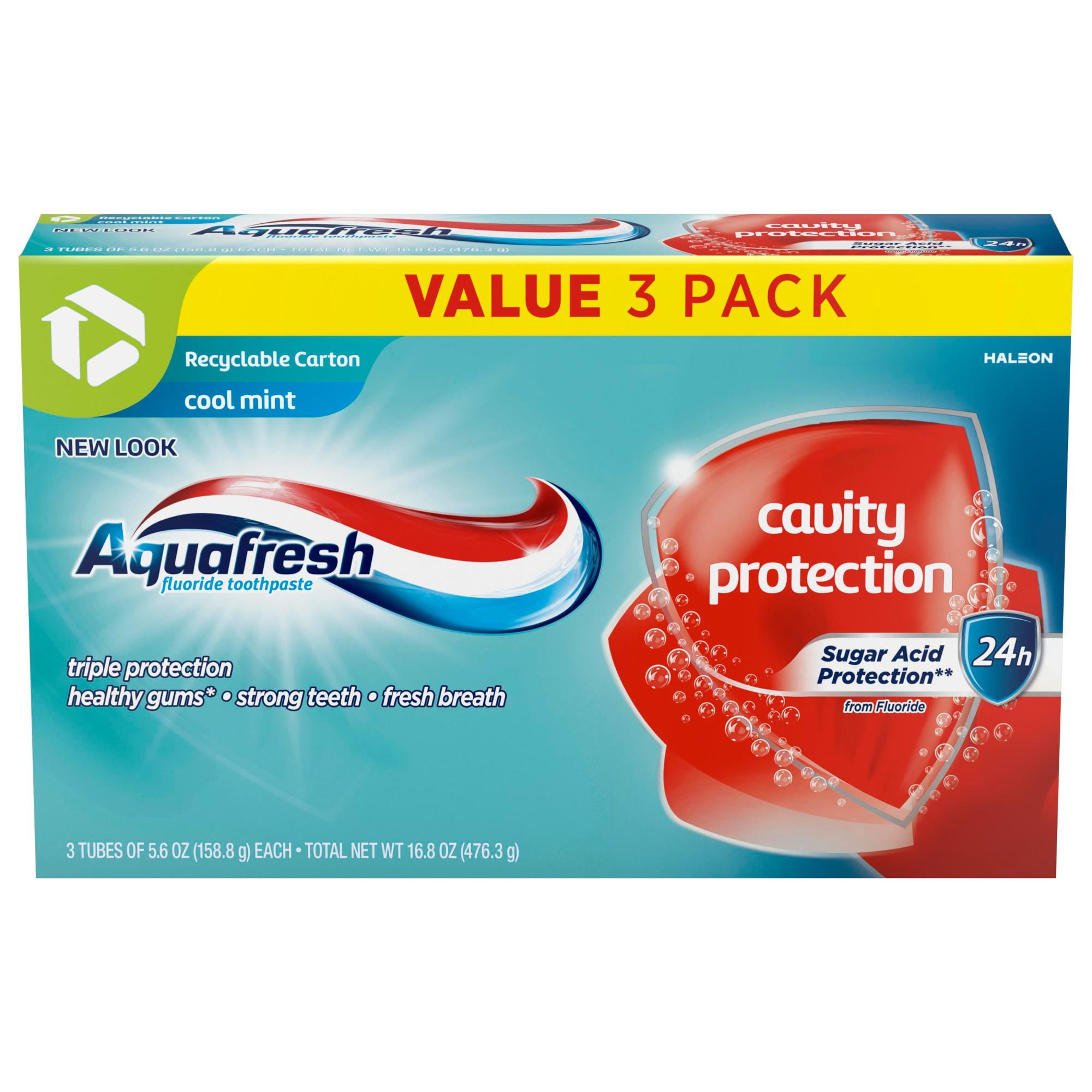 Aquafresh Cavity Protection Fluoride Toothpaste, Fresh Cool Mint ...