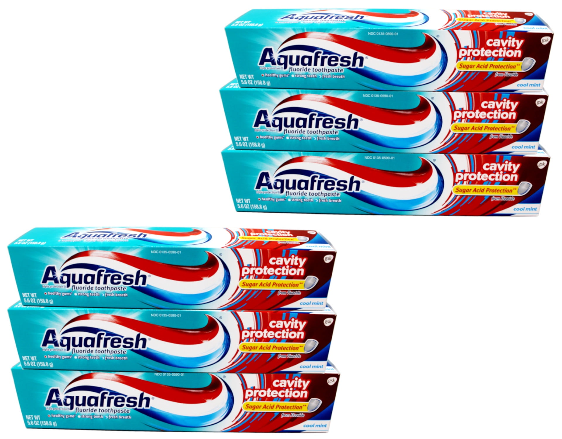 Aquafresh Triple Protection Fluoride Toothpaste, Cavity Protection ...