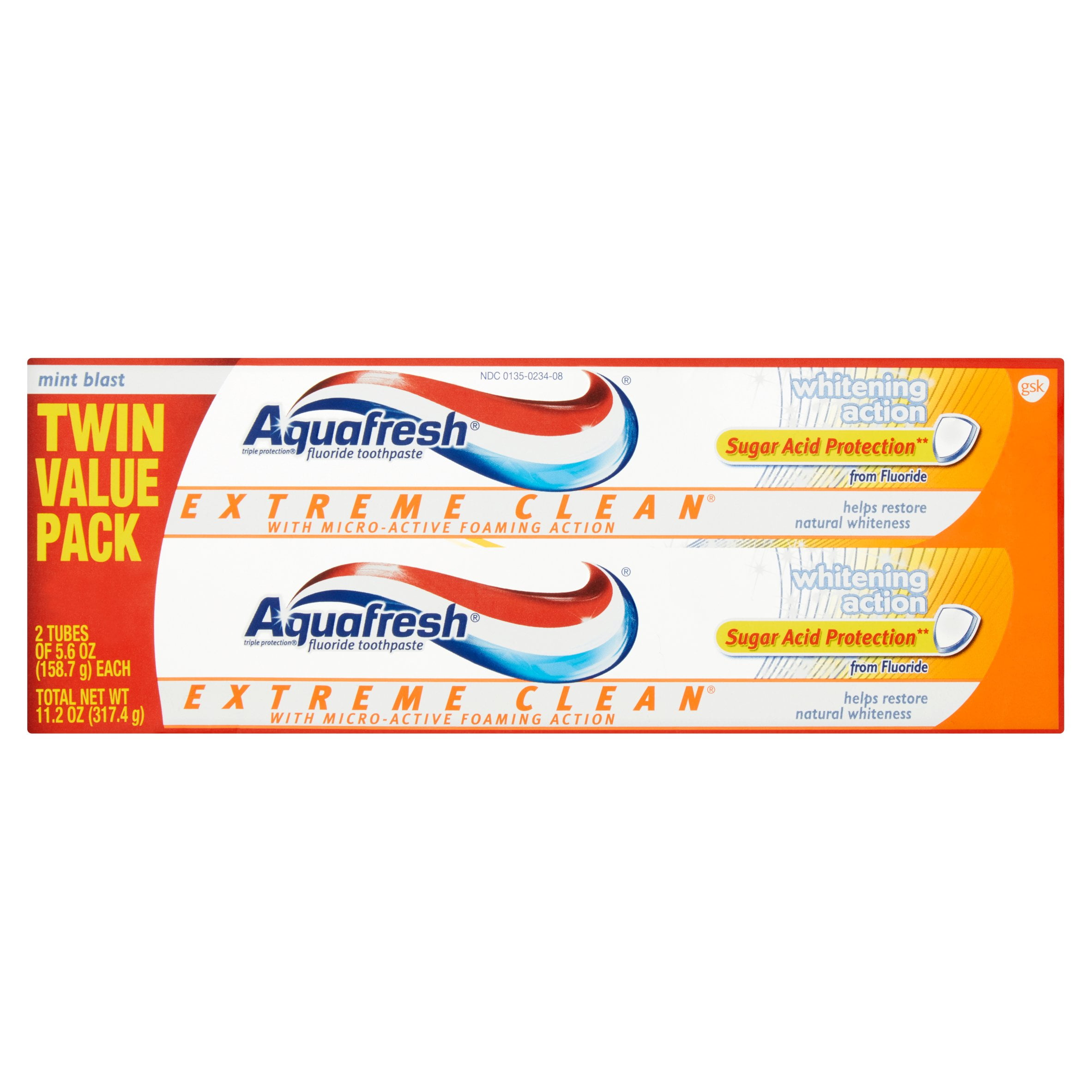 Aquafresh Extreme Clean Fluoride Toothpaste, Mint Blast, 5.6 oz, 2 Pack ...