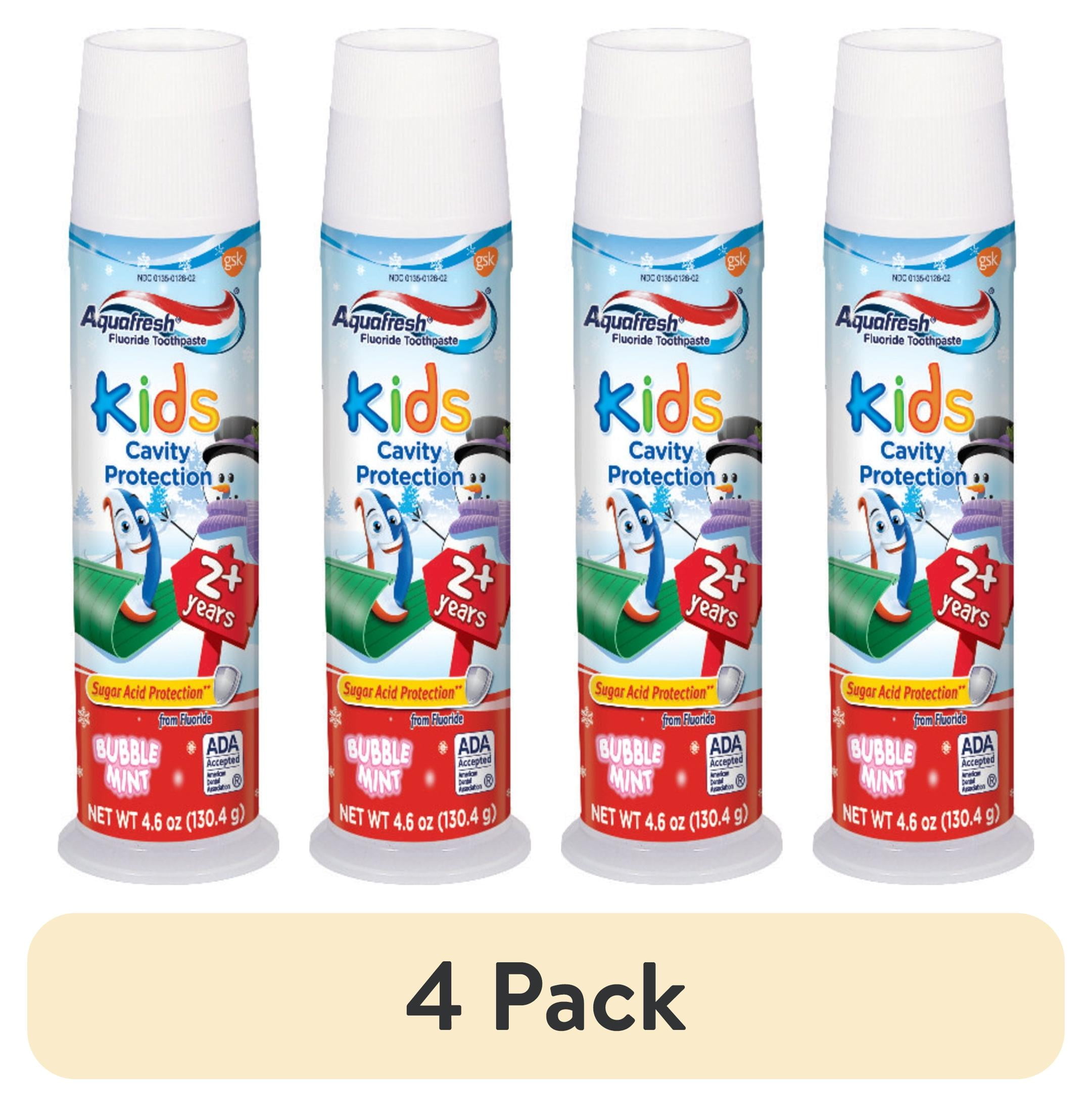(4 pack) Aquafresh Kids Cavity Protection Fluoride Toothpaste Pump ...