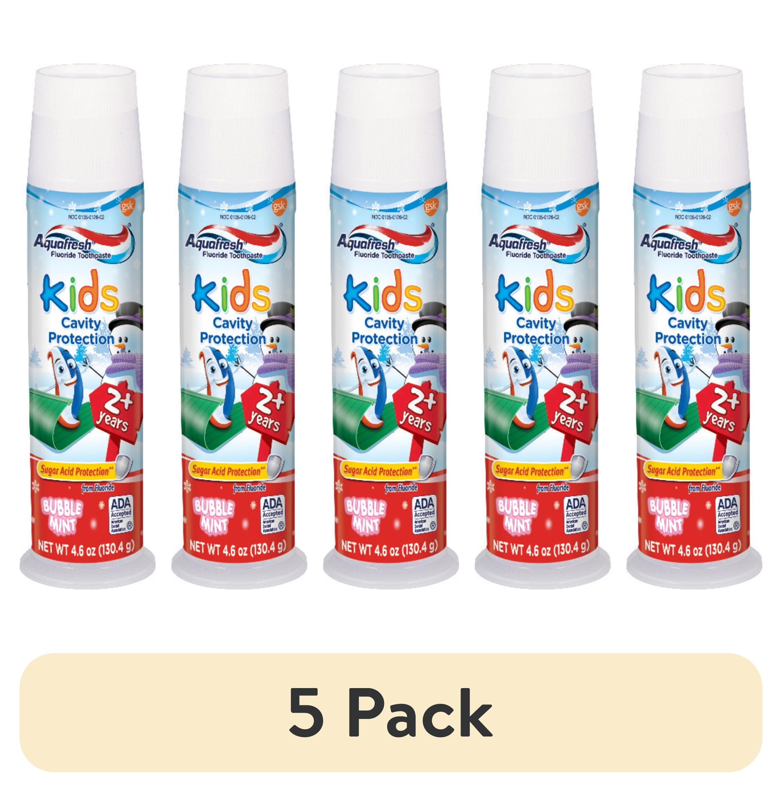 (5 pack) Aquafresh Kids Cavity Protection Fluoride Toothpaste Pump ...