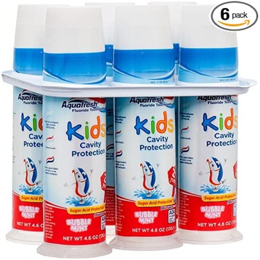 Aquafresh Kids Cavity Protection Fluoride Mint Toothpaste 4.6oz (6 Pack ...