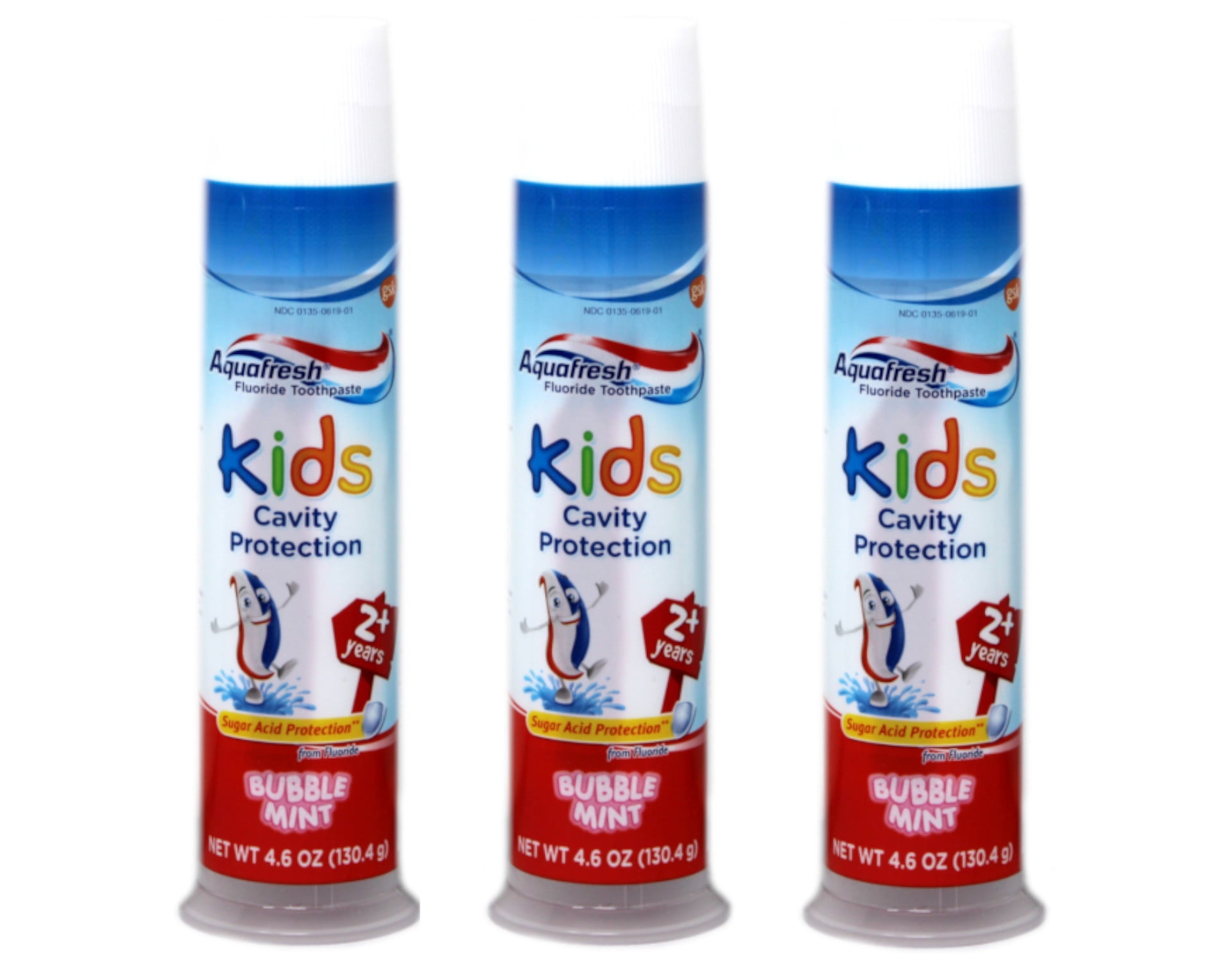 Aquafresh Kids Toothpaste, Cavity Protection, Bubblemint, 3 Pack, 4.6 ...