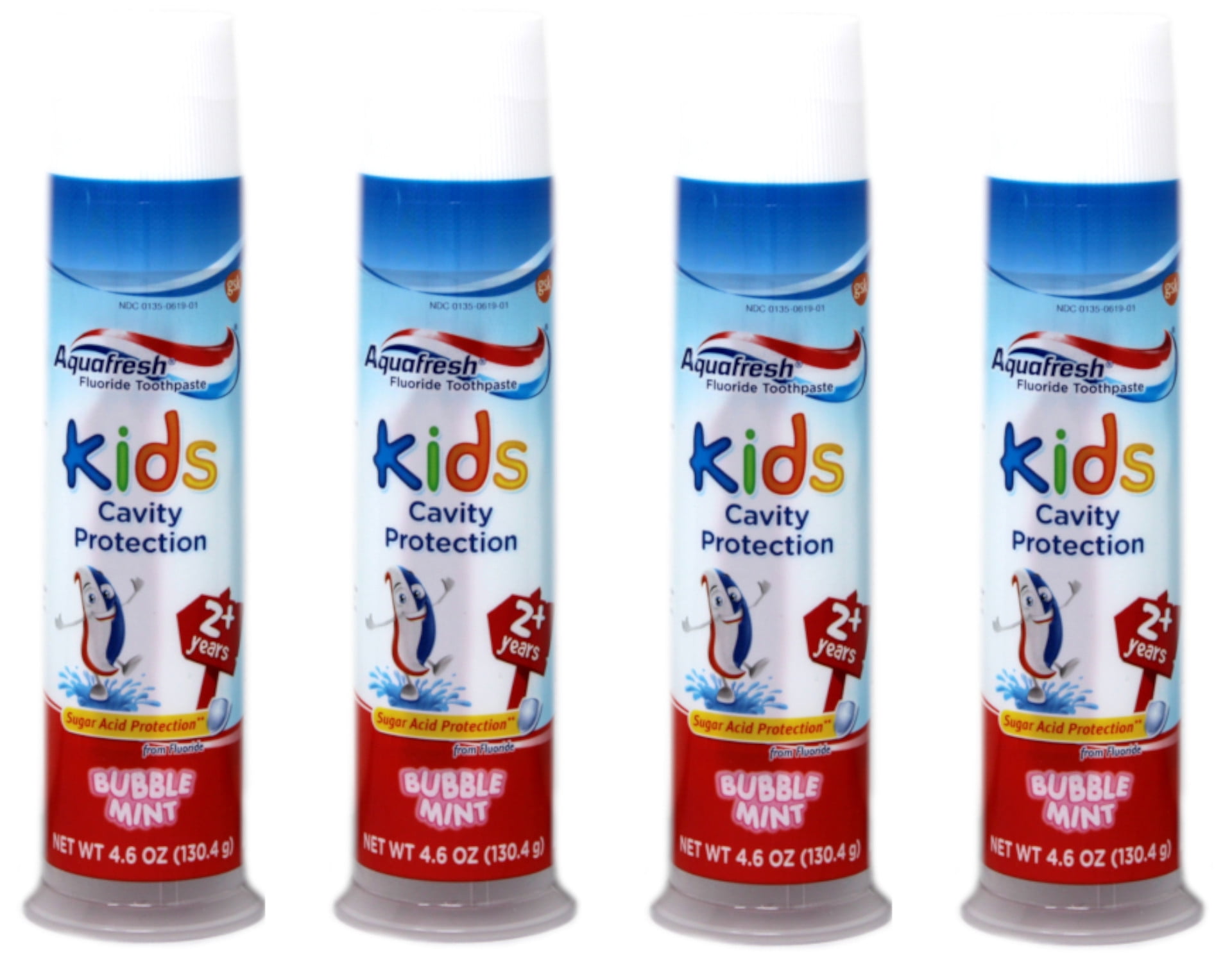 Aquafresh Kids Toothpaste, Bubble Mint, Low Abrasion, Fluoride ...