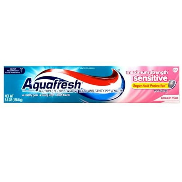 Aquafresh Maximum Strength Sensitive + Gentle Whitening Toothpaste ...