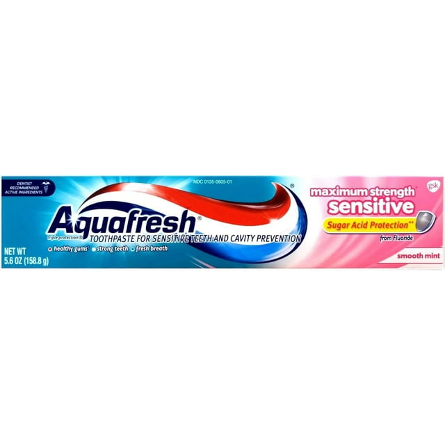 Aquafresh Maximum Strength Sensitive + Gentle Whitening Toothpaste ...