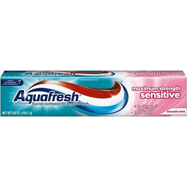 Aquafresh Maximum Strength Sensitive + Gentle Whitening Toothpaste ...