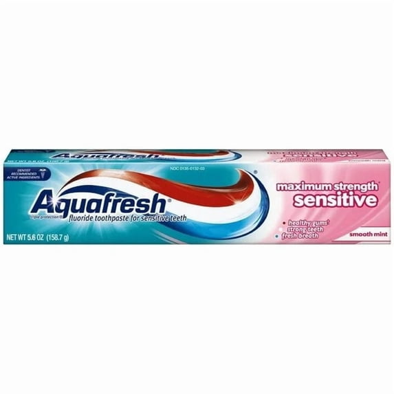 Aquafresh Max Strength Sensitive Toothpaste, Gentle Whitening, Smooth ...