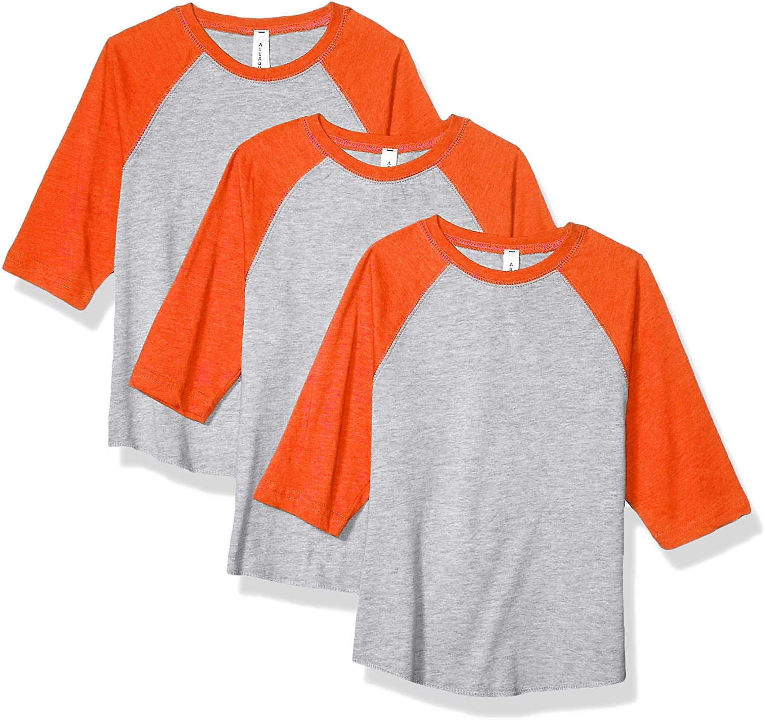 AquaGuard Girls' Athletic Raglan T-Shirts 3 Pack Combed Cotton Kids ...