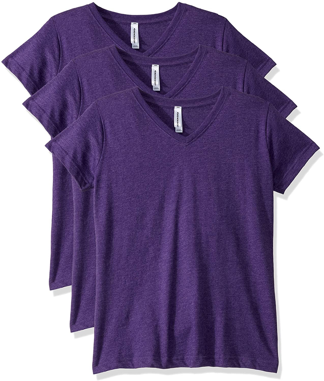 Aquaguard Women's Combed Ringspun V-Neck T-Shirt (3 Pack) - Walmart.com