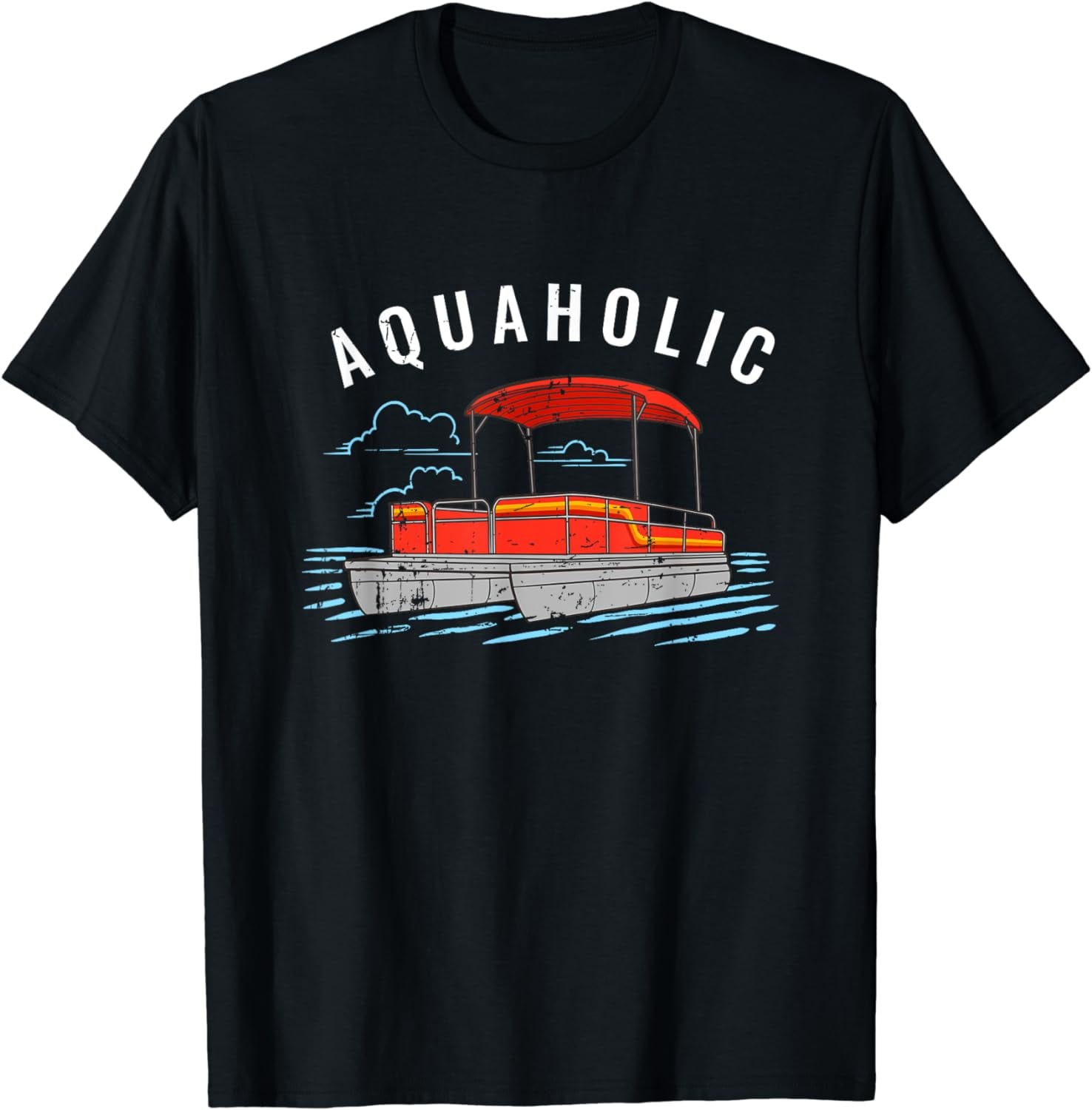 Aquaholic Pun - Funny Lake Lover Pontoon Boating Meme T-Shirt - Walmart.com