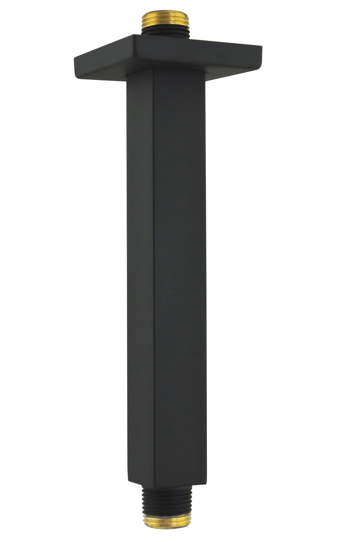Aquaiaw Ceiling Mount Square Shower Arm, 8”, Brass, Matte Black, NPT ...