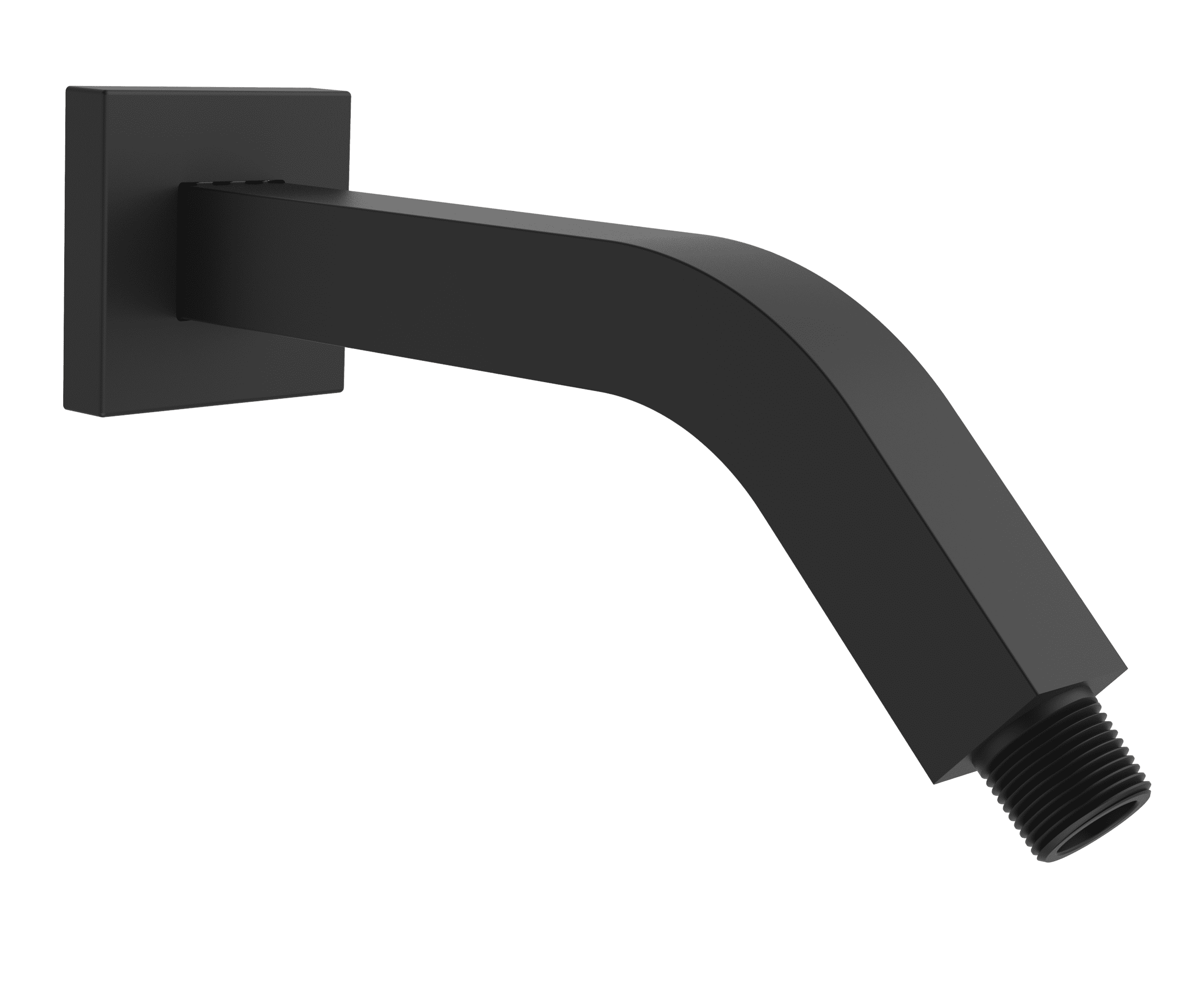 Aquaiaw Wall Mount Square Shower Arm, 8”, Brass, Matte Black, 1/2 NPT ...