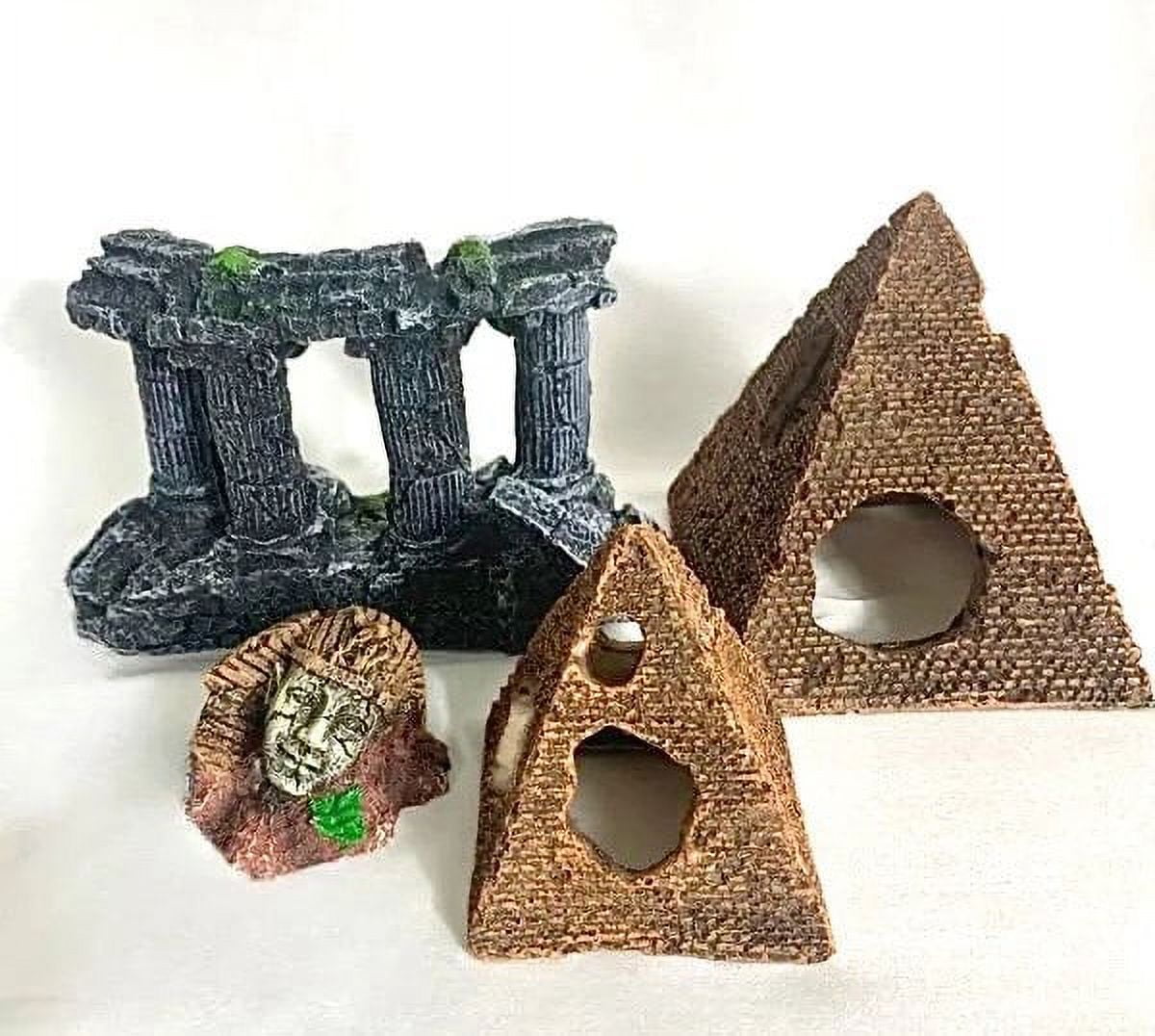 Aquairum Egyptian Decor with Pyramid Head, Sphinx Figure, Pillars ...