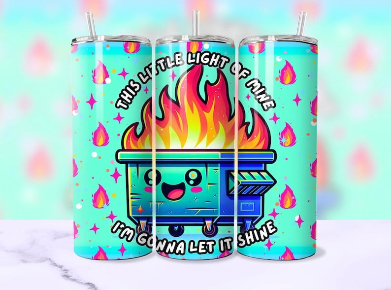 Aqualift 20oz & 40oz Dumpster Fire Tumbler - Funny Sarcastic "This ...