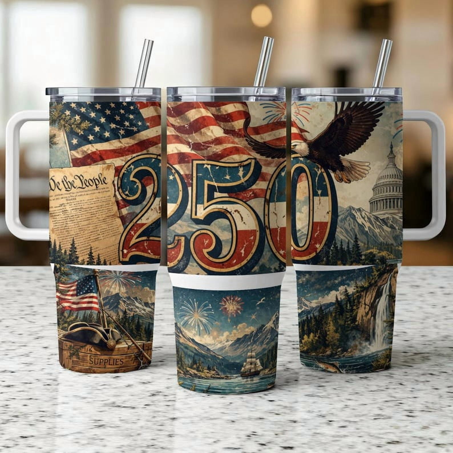 Aqualift 20oz/40oz Tumbler- Vintage 250th America Retro USA Design ...