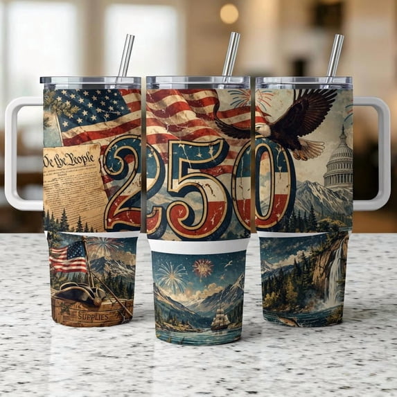 Aqualift 20oz/40oz Tumbler- Vintage 250th America Retro USA Design ...