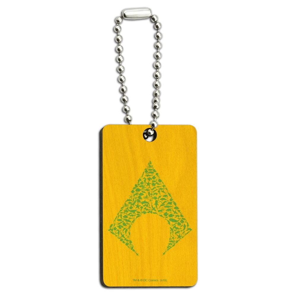 Aquaman Aquaman Icons Logo Wood Wooden Rectangle Keychain Key Ring ...