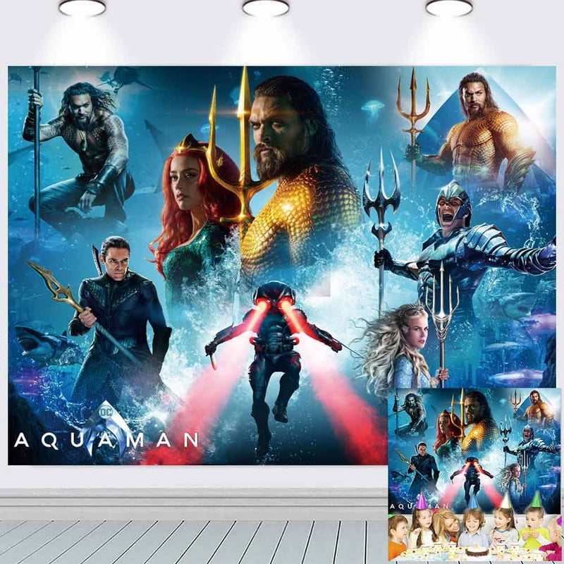 Aquaman Backdrop Banner Party Supplies Post Birthday Decorations ...