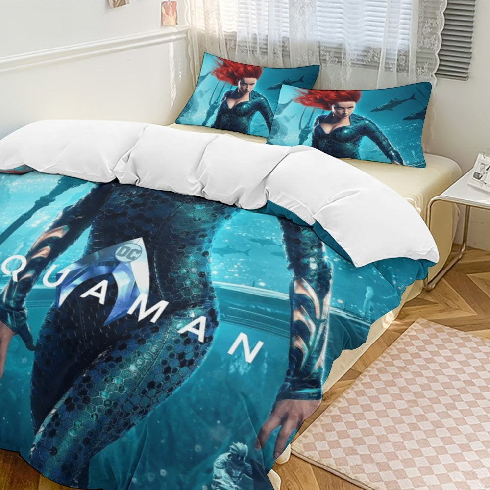 Aquaman Bedding Comforter Sets, 3-Piece Bedding Set Soft Warm Bed Set ...