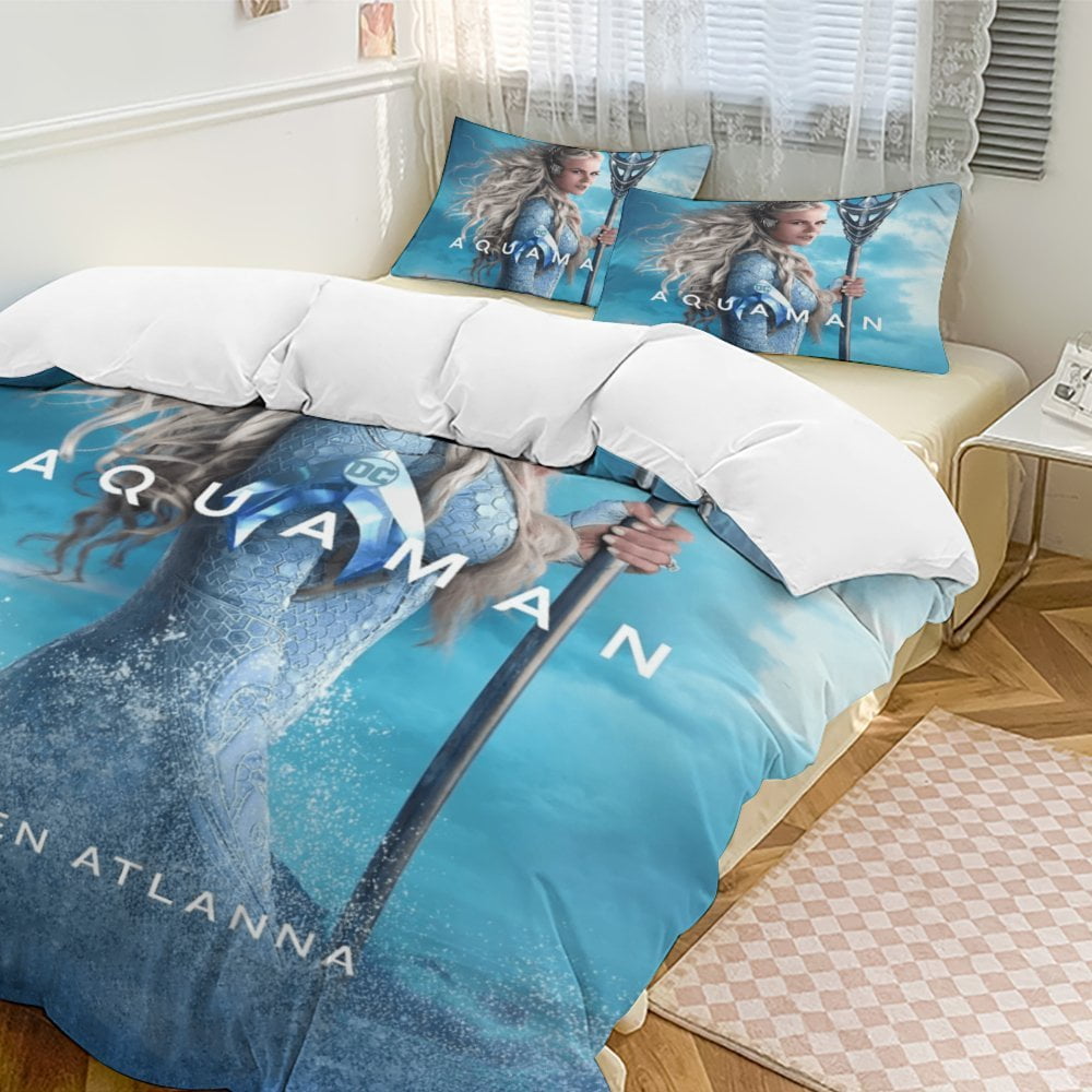 Aquaman Bedding Comforter Sets, 3-Piece Bedding Set Soft Warm Bed Set ...