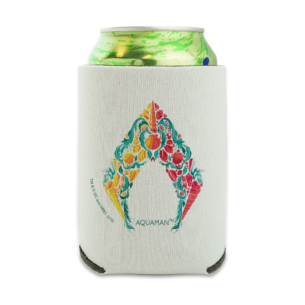 Aquaman Movie Aquaman Sea Shells Logo Can Cooler - Drink Sleeve Hugger ...