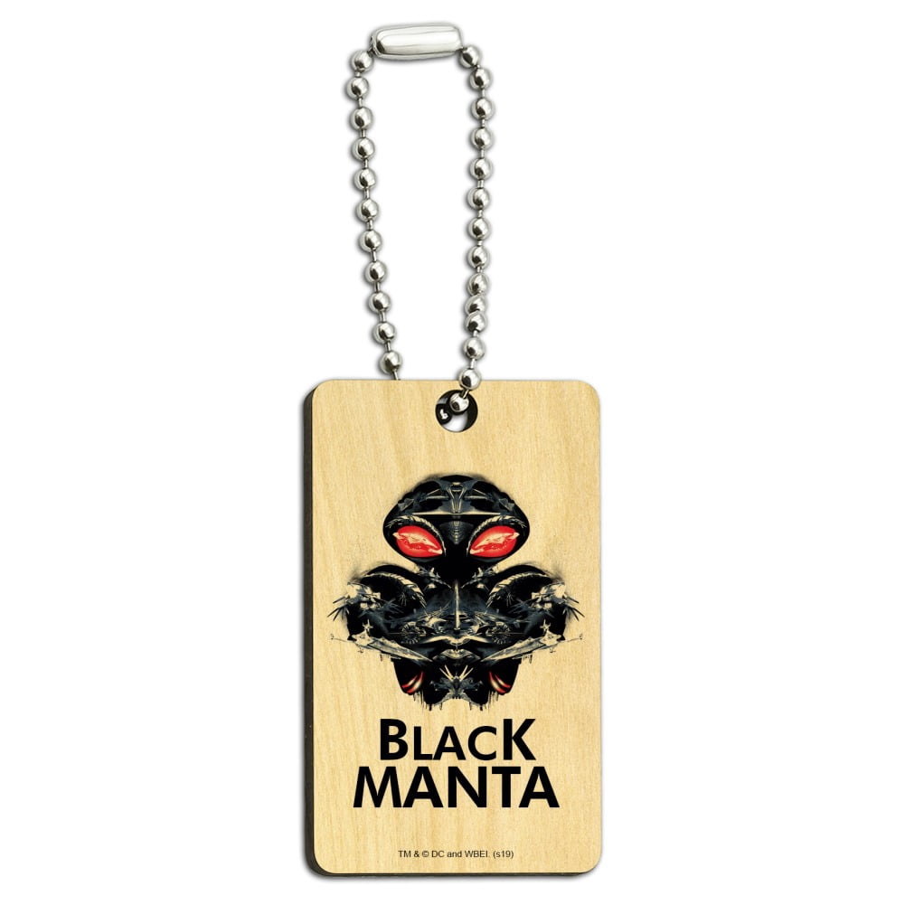 Aquaman Movie Black Manta Wood Wooden Rectangle Keychain Key Ring ...