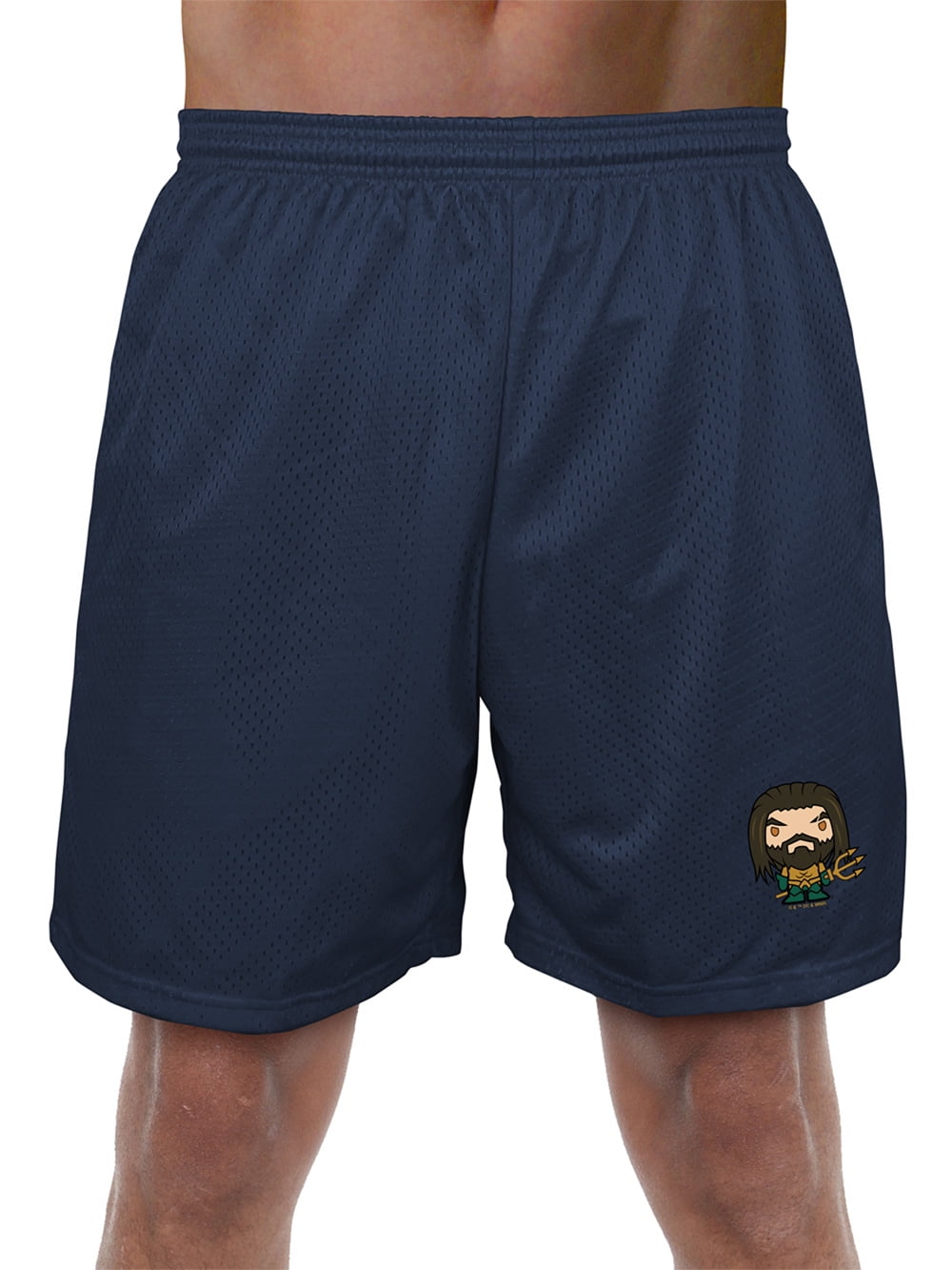 Aquaman Movie Cute Chibi Character Mens Lined Mesh Shorts, Navy, Large ...