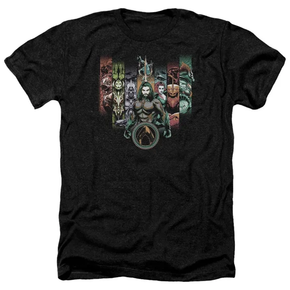 Aquaman Movie Heather T-Shirt Characters Black Tee - Walmart.com
