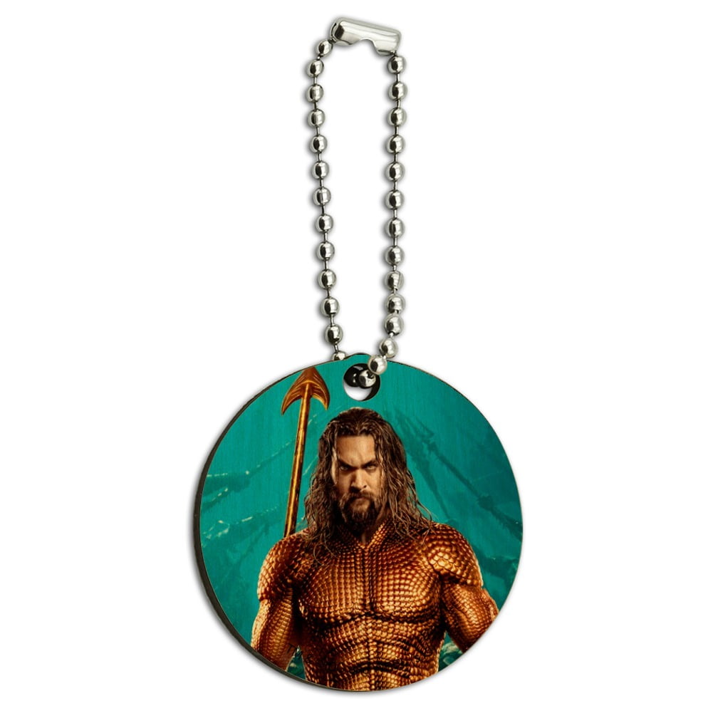 Aquaman Movie Jason Mamoa Full Costume Wood Wooden Round Keychain Key ...
