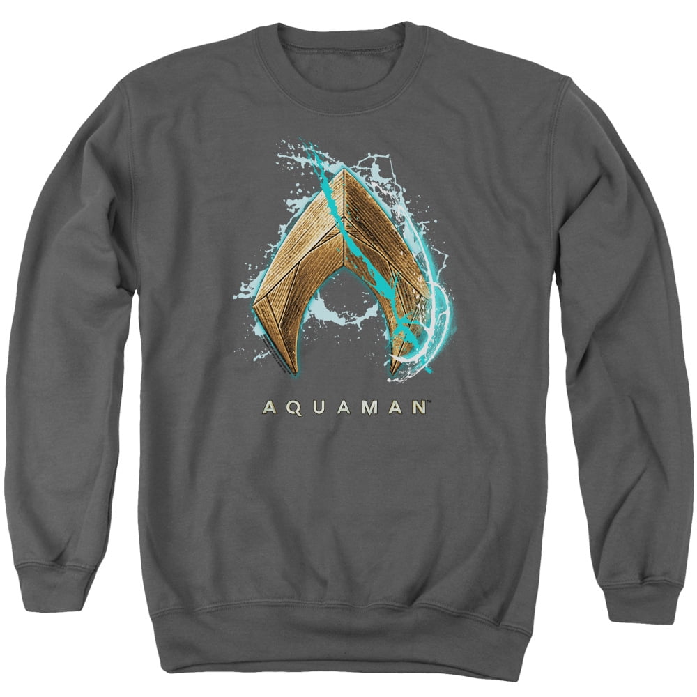 Aquaman Movie Water Shield Adult Crewneck Sweatshirt Charcoal - Walmart.com